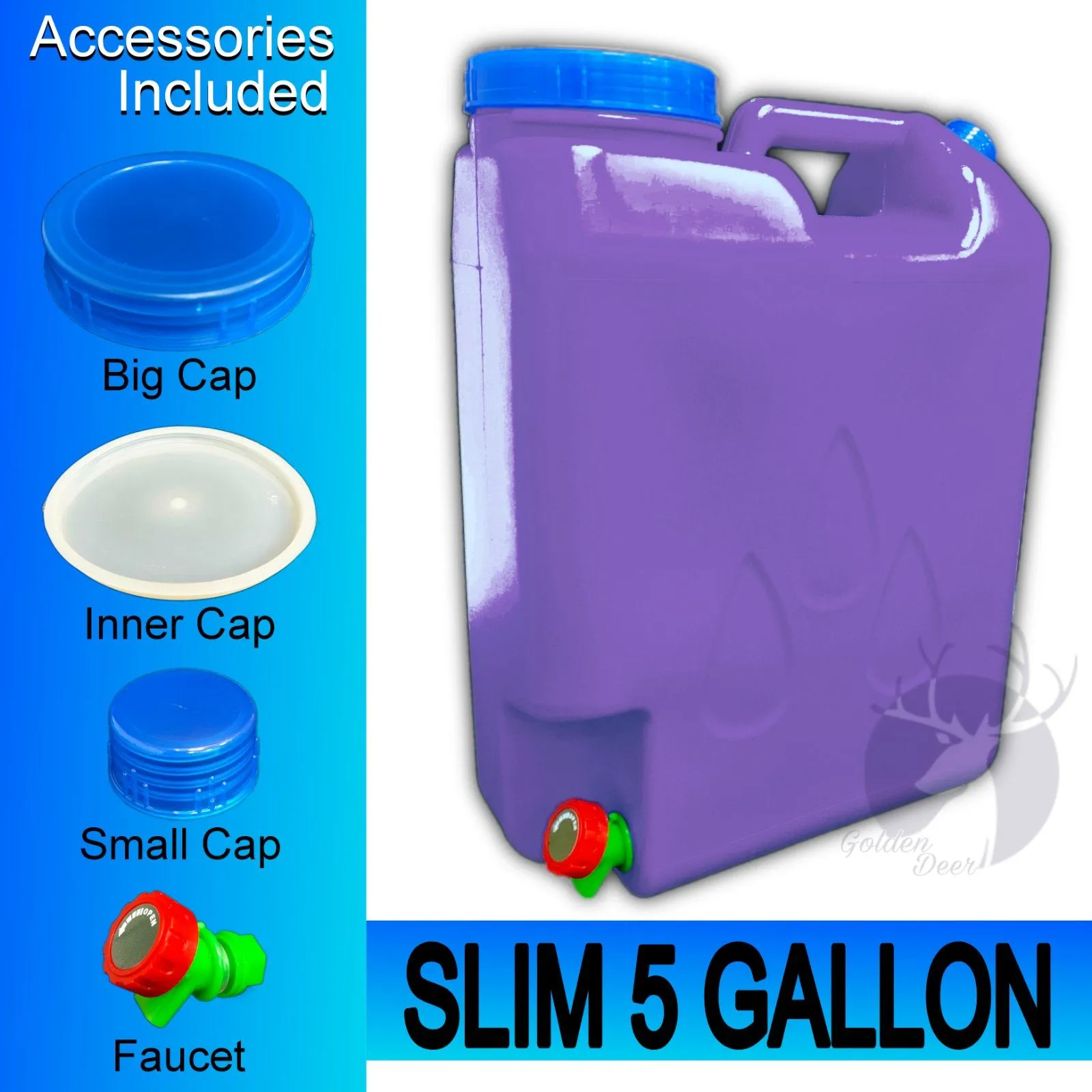 SLIM WATER CONTAINER WITH FAUCET 5 GALLON WATER DISPENSER WATER GALLONS ...