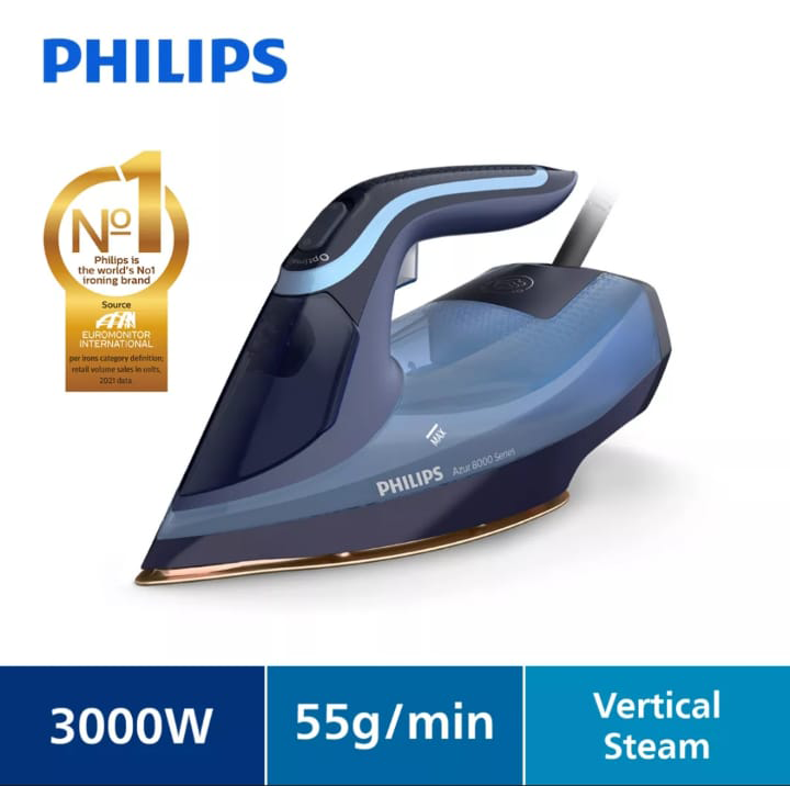 PHILIPS Azur Steam Iron 8000 series with OptimalTEMP technology ...