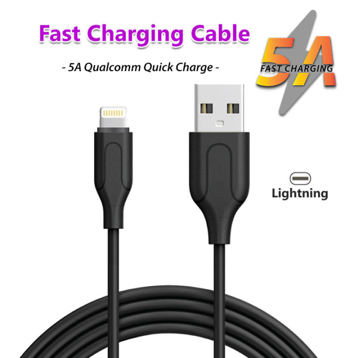 Strong Protection Qualcomm 5A Fast Charging Thick Cable Lightning Micro ...