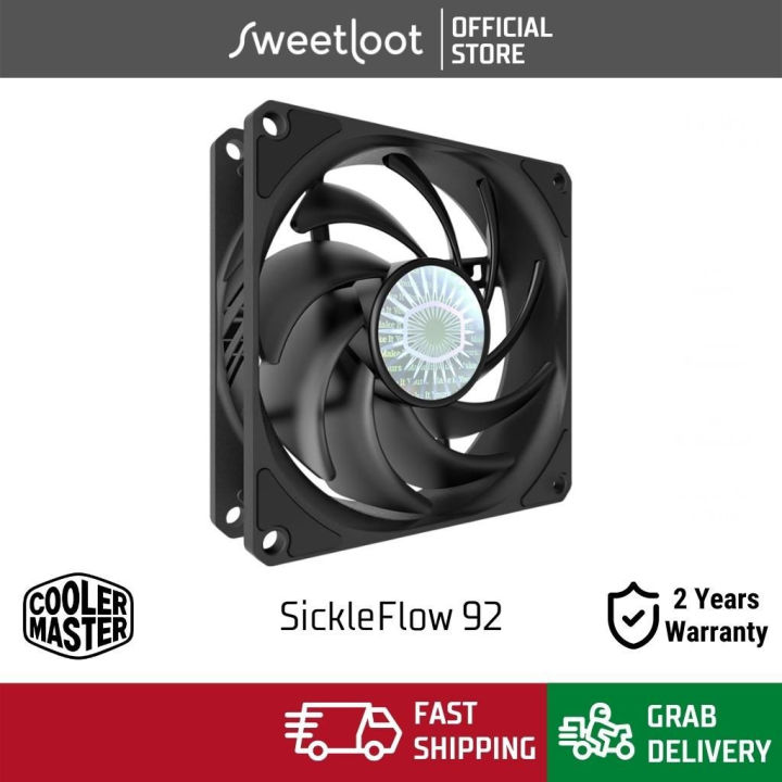 Cooler Master SickleFlow 92 Non LED All Black Sickle Flow 4Pin PWM 92mm ...