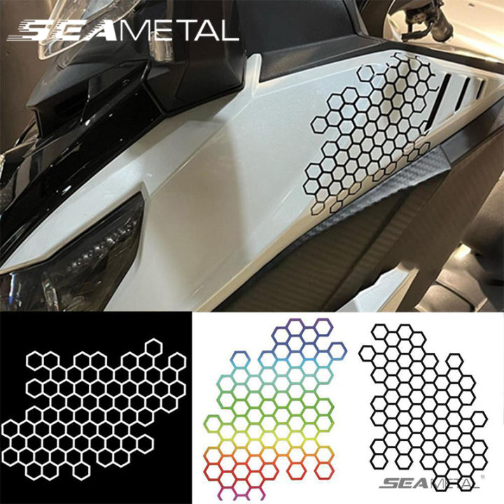 SEAMETAL Motorcycle Sticker Honeycomb Helmet Decals Stickers Body ...