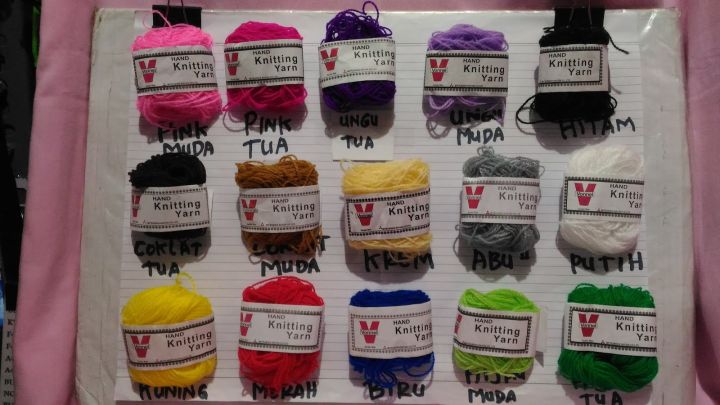 Benang Wol Wool Tali Prakarya Dekorasi Abu-abu Biru Muda Biru Tua ...