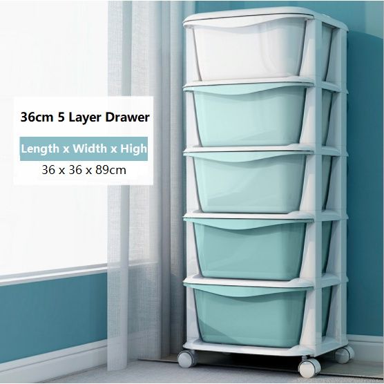 【PLAYFUL】3 / 5 Layer Almari Baju Baby Plastic Cupboard Storage Box Rak ...
