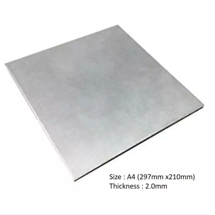A4 Size Electro Galvanized Iron Metal Plate 2.0mm Premium ( 210mm X ...