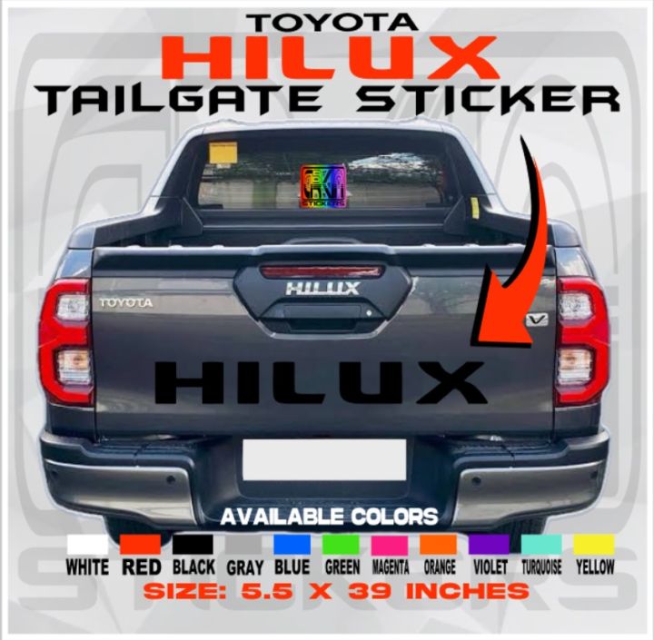 Toyota Hilux Revo / Hilux Conquest / Roco / GR Tailgate sticker decals ...