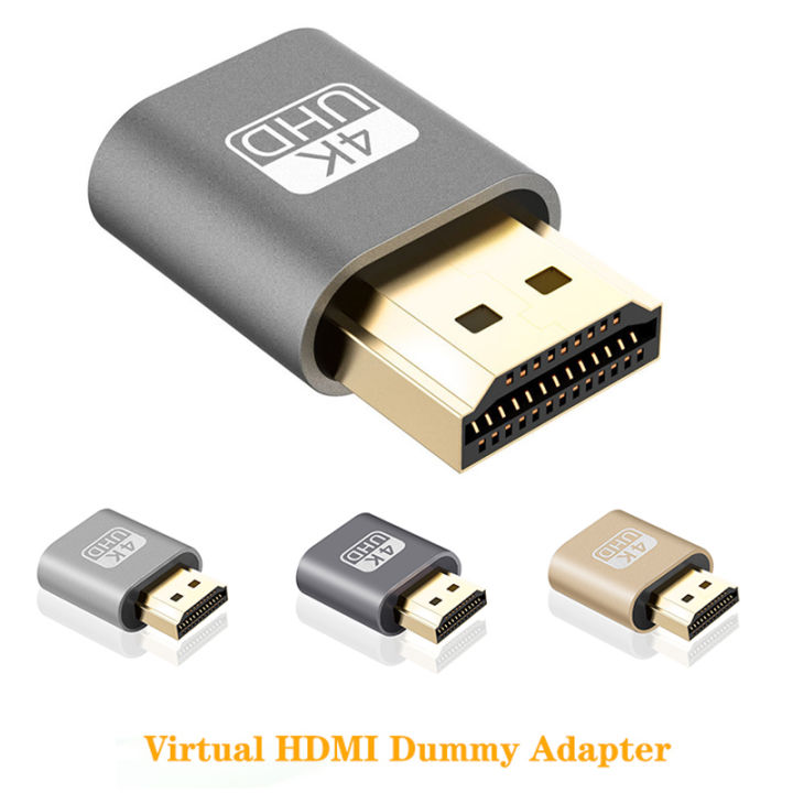 HDMI Virtual Display 4K Fit-Headless Dummy Plug EDID Display Emulator ...