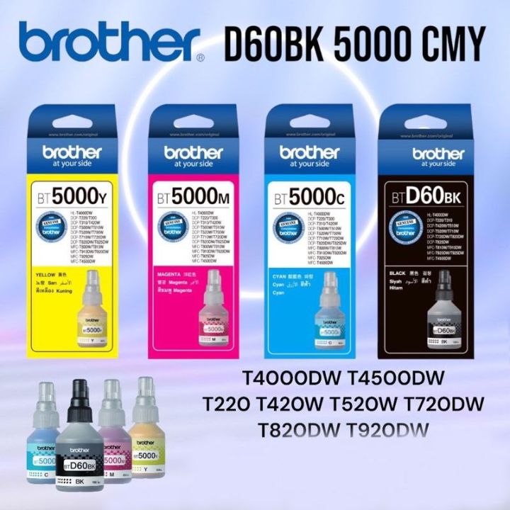 Brother BTD60Bk BT-5000 BT6000 Genuine Ink Bottle BT6000bk BTD60 BT5000 ...