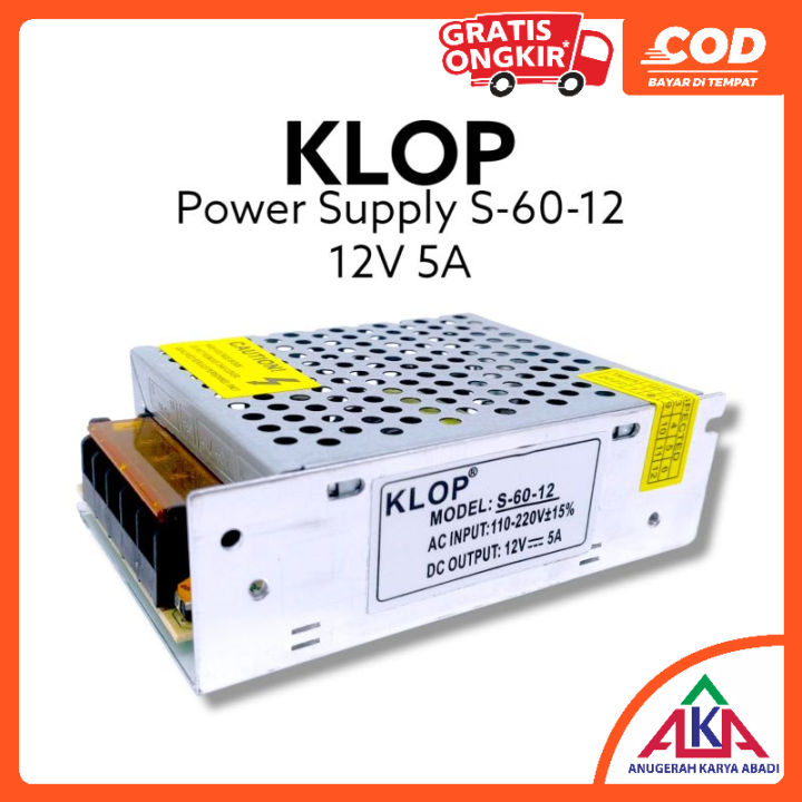 Power Supply 12V 3A 5A Adaptor Jaring Besi KLOP | Lazada Indonesia