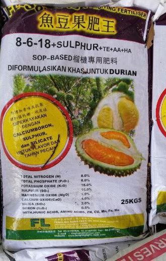 BAJA DURIAN FERTILIZER SOYA FISH 8-6-18 2KG (REPACK) | Lazada
