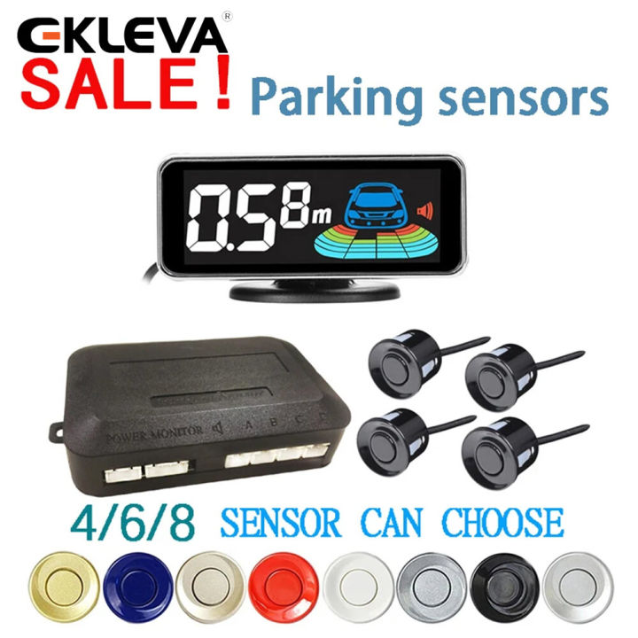 EKLEVA Car Radar Parking Sensor Rear Reversing Radars System 4/6/8 ...