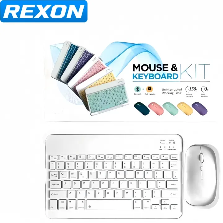 REXON 10Inch Color Keyboard Bluetooth Wireless Mouse Set Macaron For ...