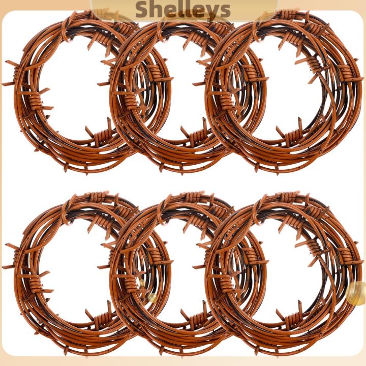 [Shelleys] 49 Foot Fake Rusted Barbed Wire Decoration 6 Pcs Halloween ...