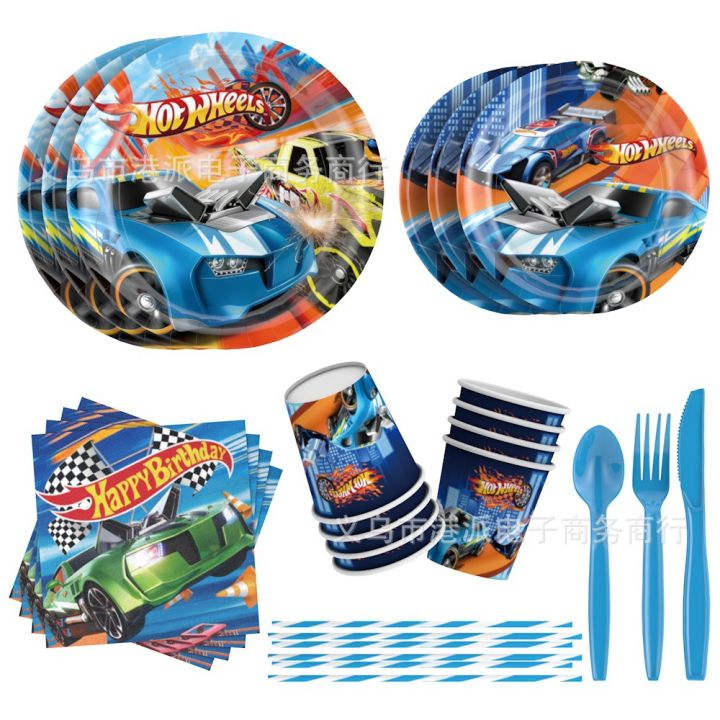 New Hot Wheels Racing Theme Party Tableware Party Arrangements ...