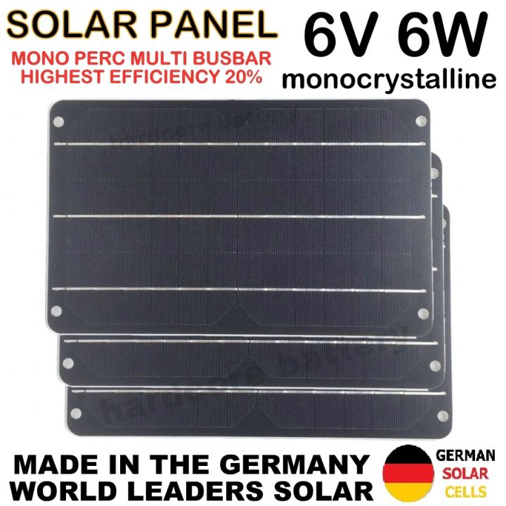 HIGH EFFICIENCY 6V 6W Solar Panel PV MBB cell monocrystalline Mono PERC ...