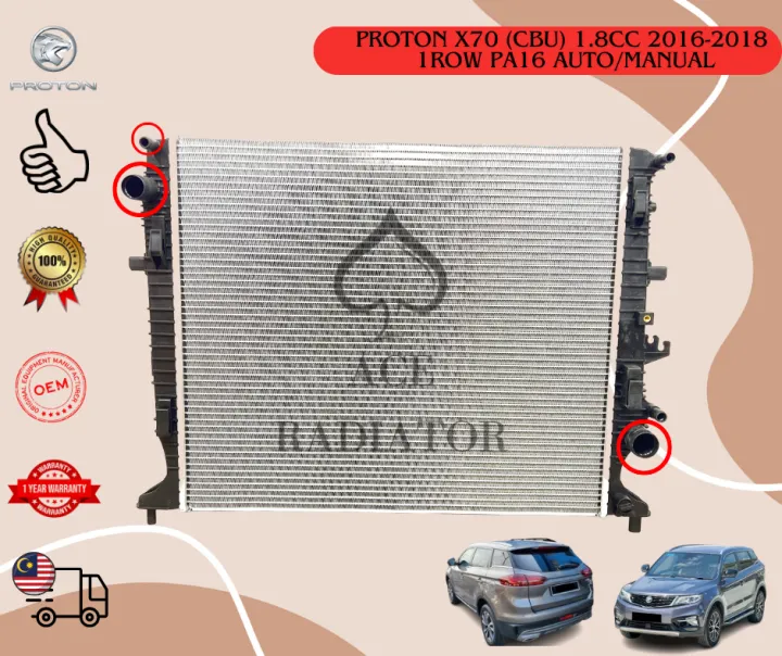 PROTON X70 (CBU) 1.8CC OEM RADIATOR ASSY 1ROW PA16 AUTO PREMIUM QUALITY ...