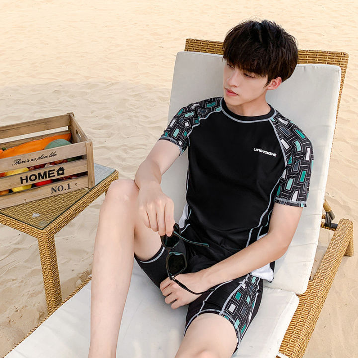 Lansboter quần bơi đồ bơi nam áo bơi nam swimwear men Bộ đồ bơi nam năm ...