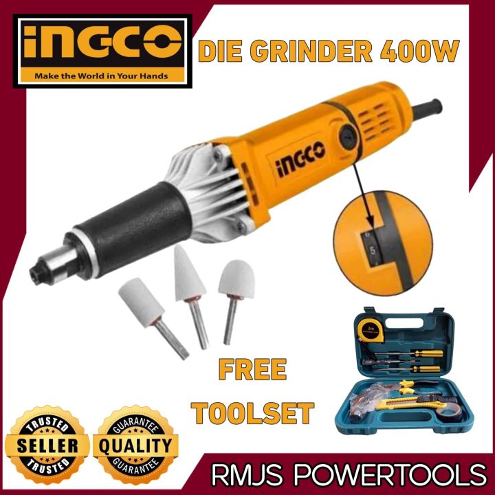 INGCO Die Grinder 400W PDG4003 With FREE TOOLSET | Lazada PH