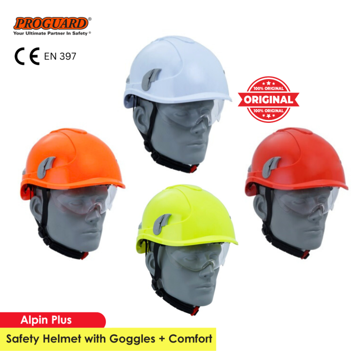 Proguard ALPIN PLUS Lightweight Ventilation Safety Helmet Fitted With ...