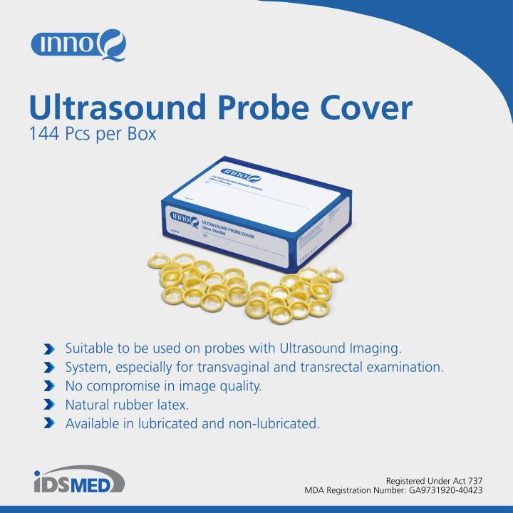 InnoQ Ultrasound Probe Cover (Non-Lubricated) Aluminium Foiled Natural ...