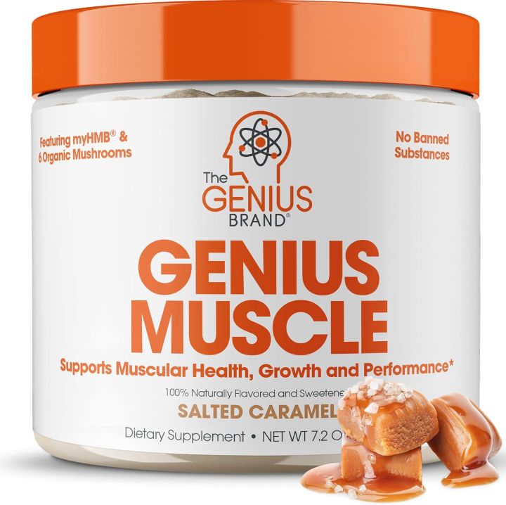 Genius Muscle Builder & Mass Gainer Supplement, Salted Caramel - 100% ...