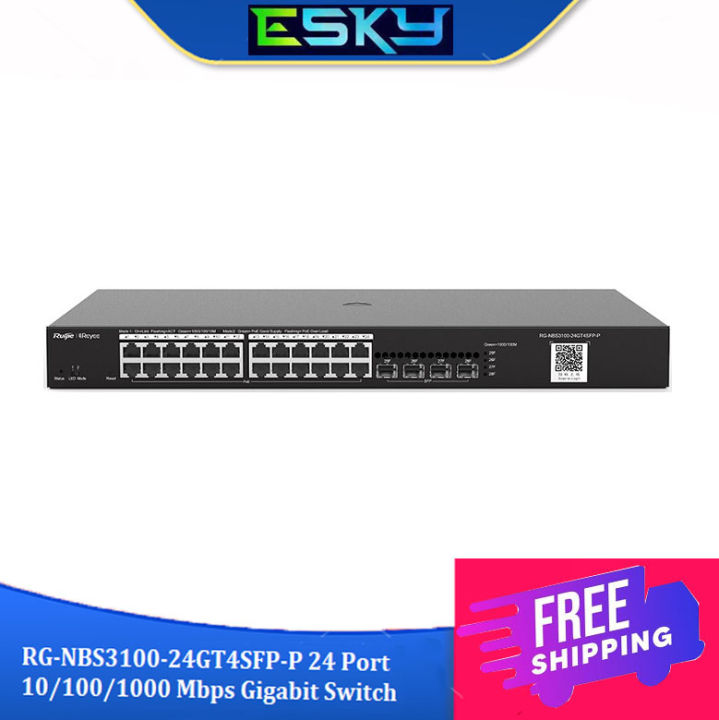 Ruijie RG-NBS3100-24GT4SFP-P 24 Port 10/100/1000 Mbps Gigabit Switch ...