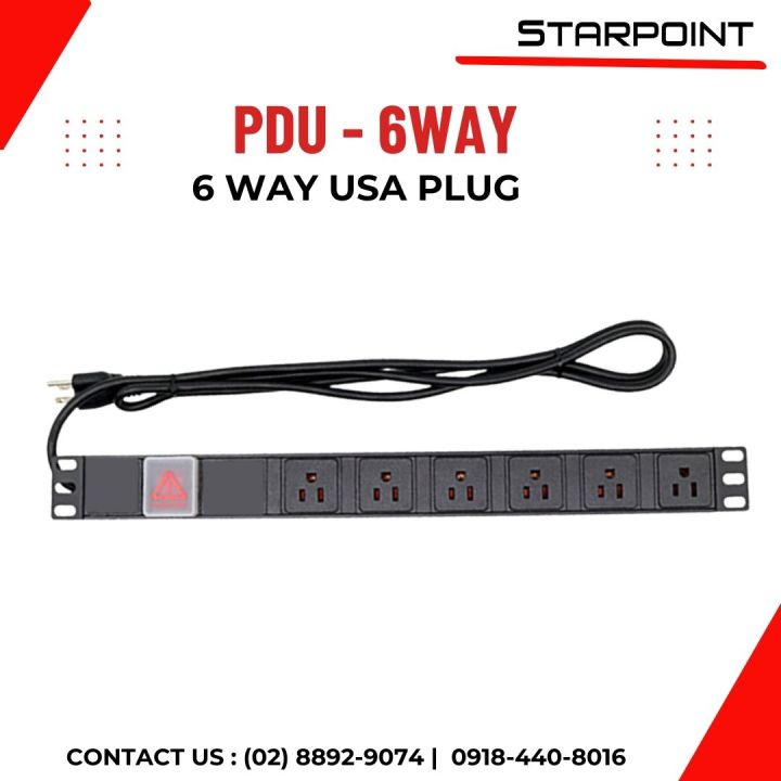 Power Distribution Unit 6-way, PDU-6, PDU, USA plug, 6 way plug | Lazada PH
