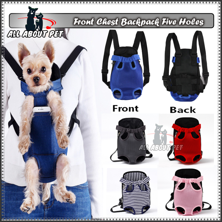 Pet Carrier Dog Front Chest Backpack Five Holes Backpack Dog Outdoor ...