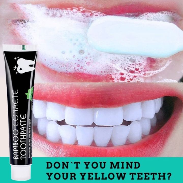 Charcoal bamboo charcoal toothpaste, teeth whitening toothpaste, reduce ...