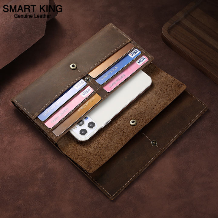 Smart King กระเป๋าสตางค์ยาวหนังม้าบ้า,กระเป๋าโทรศัพท์หนังแท้อเนกประสงค์ ...