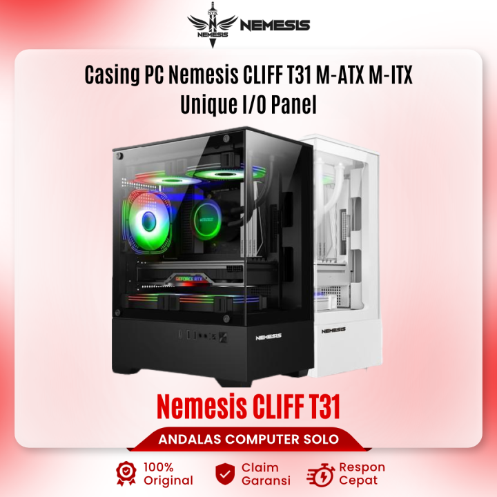 PC Case M-ATX M-ITX Nemesis CLIFF T31 Tempered Glass Aqua Case | Lazada ...