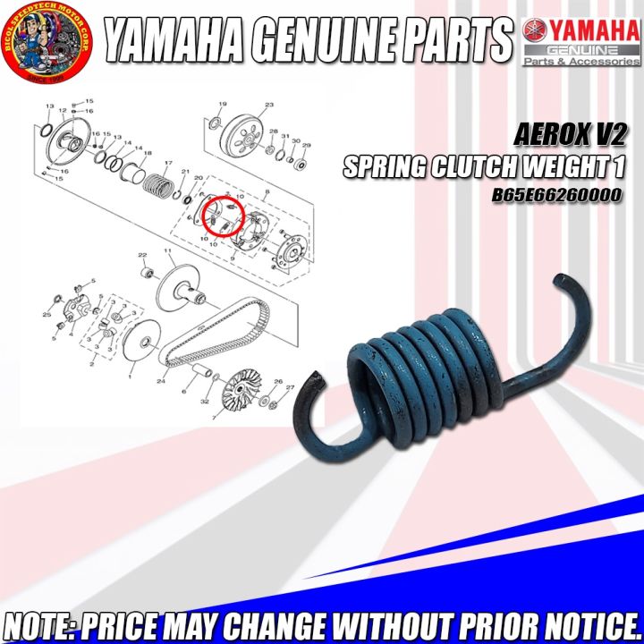 AEROX V1 / V2 SPRING CLUTCH WEIGHT 1(YGP) (Genuine: B65-E6626-00 ...