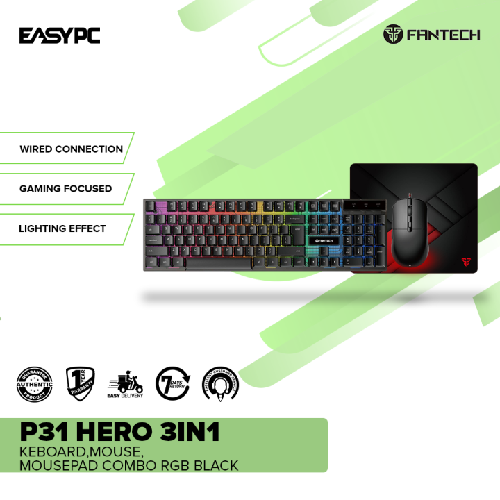 EasyPC | Fantech P31 Hero 3in1 Keboard,Mouse,Mousepad Combo RGB Black ...