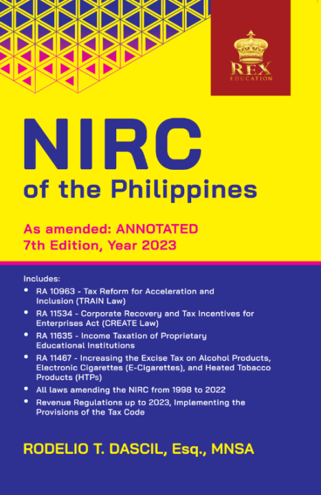 NIRC of the Philippines (2023 Edition) by Rodelio Dascil (Paper Bound ...