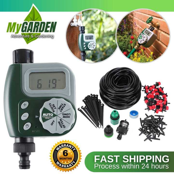 COMBO 7880 Electronic Water Tap Timer Irrigation System + Dripper Kit ...