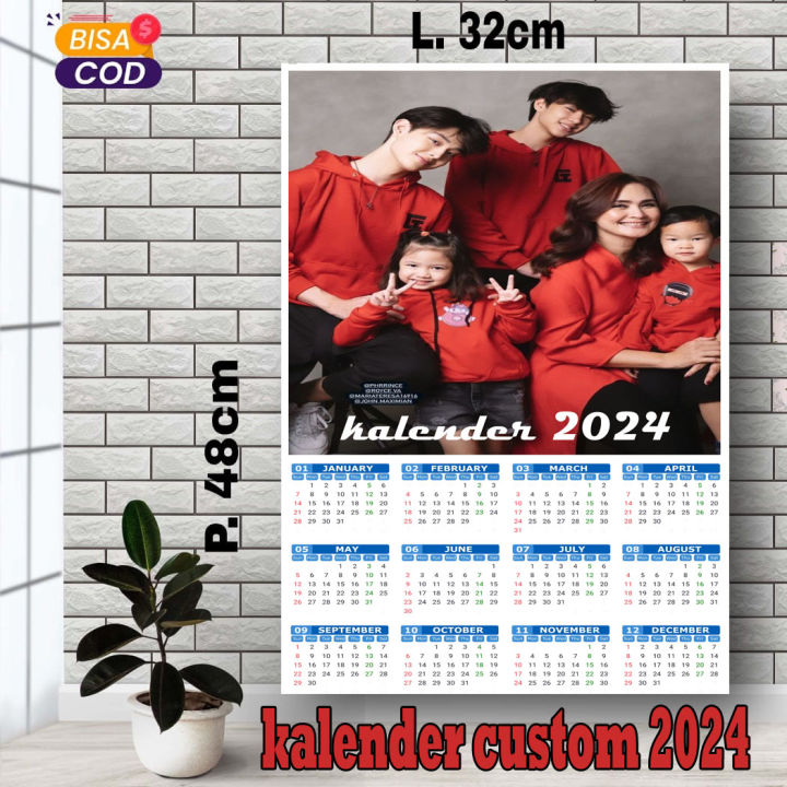 Kalender Custom 2024 Ukuran 48 X 32 CM - Kalender 2024 Bisa Foto ...