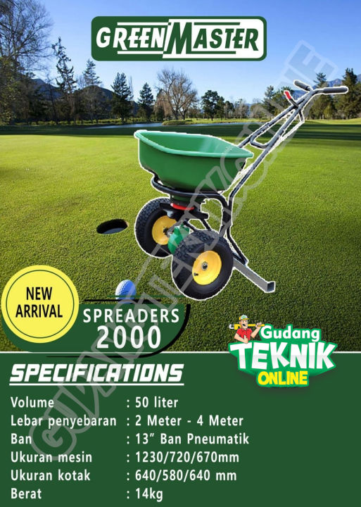 Mesin Penyebar Pupuk Tanaman 50L SPREADER 2000 GREENMASTER / Mesin Sebar Pupuk Tanaman Rumput 50 ...