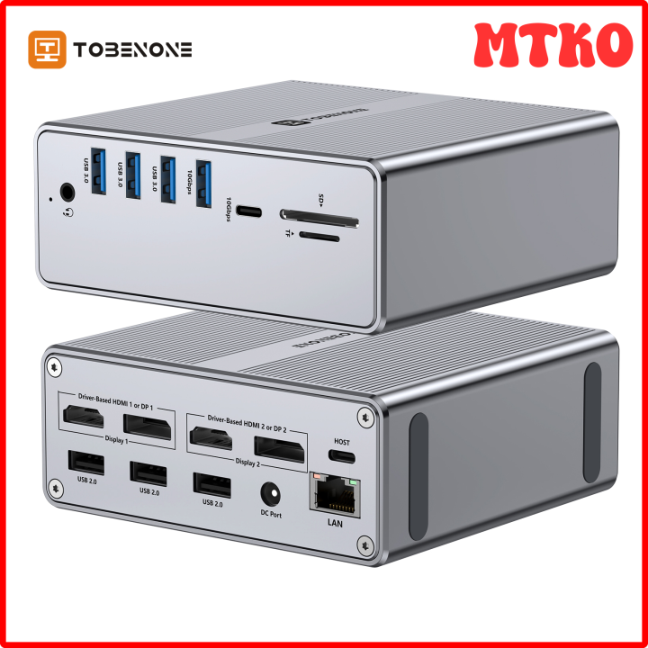 [MTKO] TOBENONE 18 in 1 DisplayLink Docking Station with 65W Power ...