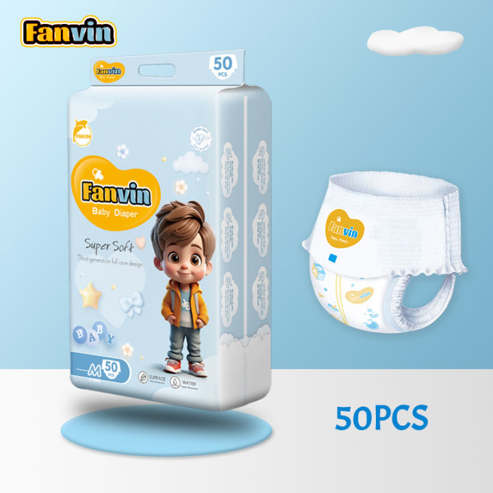 Fanvin 50pcs Baby Diaper Pants 800ml Water Absorption Smart Urine ...