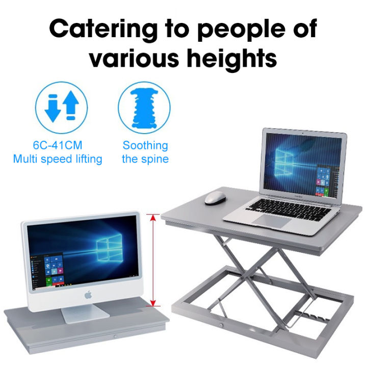 Uwell Standing Desk Converter Height Adjustable Stand Up Desktop Riser ...
