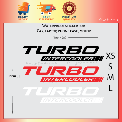 Turbo Intercooler car sticker Reflective 4x4 truck toyota mitsubishi ...