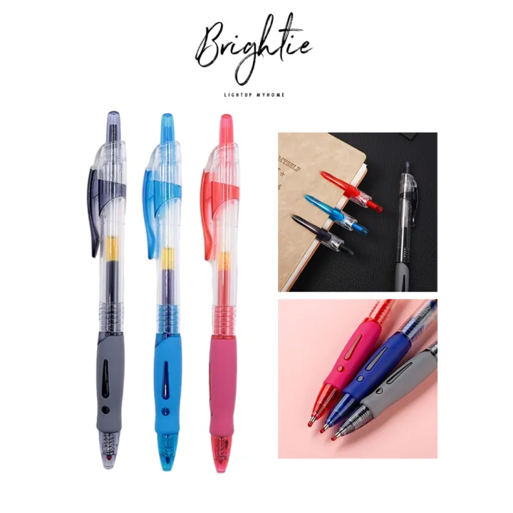 Brightie Retractable 0.5mm Gel Pen Press Gel Ink Pen Bullet Office ...