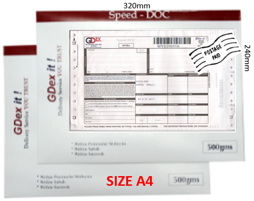 GDEX SAMPUL PRABAYAR / PREPAID A4 SIZE ENVELOPE SPEED DOCUMENT ...