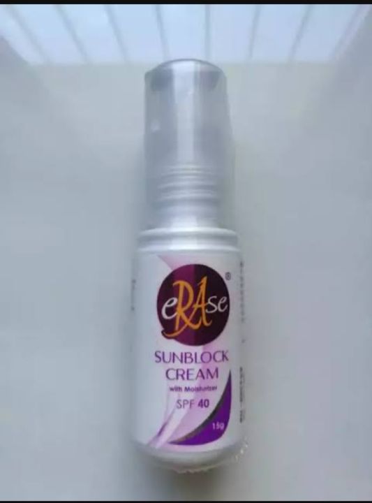 Erase Sunblock Cream with Moisturizer SPF 40 (15g) | Lazada PH