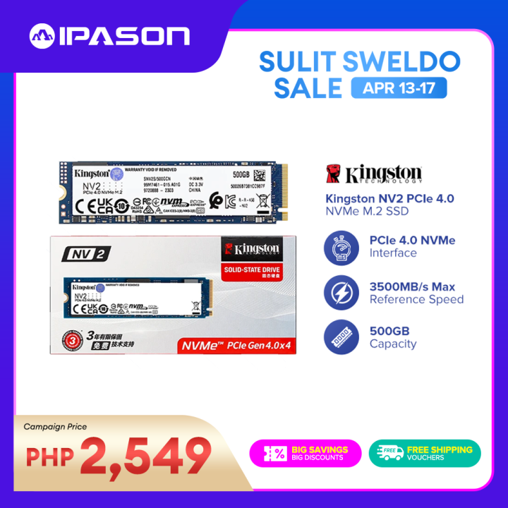 Ipason Kingston NV2 PCIe 4.0 NVMe M.2 SSD | Lazada PH