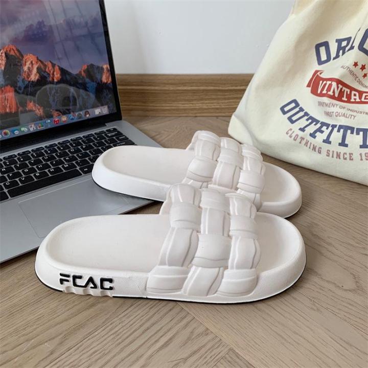 รองเท้าslippers/BG ลายถัก พื้นนุ่มสวมใส่สบาย | Lazada.co.th