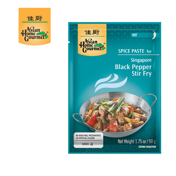 Asian Home Gourmet Spice Paste Singapore Black Pepper Stir Fry 50g AHG ...