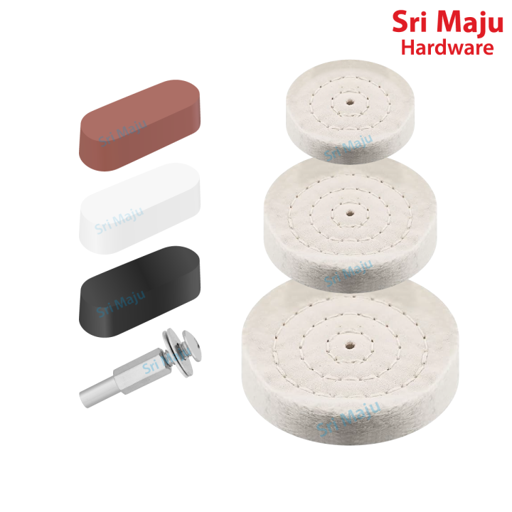 MAJU Cloth Wheel Set with Polishing Compound 50L Fine Cotton Muslin ...