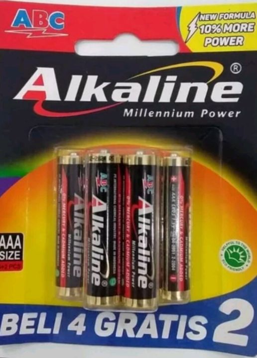 Baterai Alkaline AAA untuk remote tv,AC,bell pintu, hrg untuk 6pcs ...