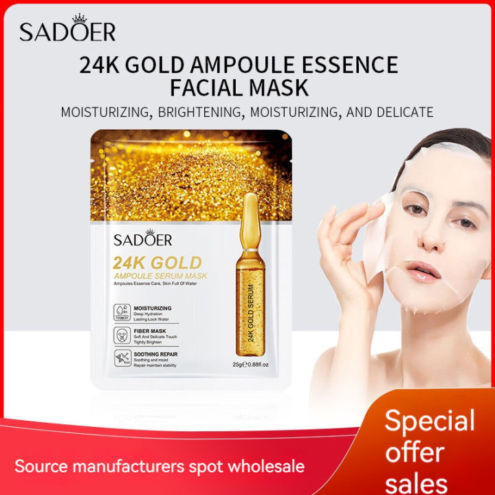 Sadoer 24K Facial Mask Anti Aging Moisturizing Whitening Brighten Skin ...