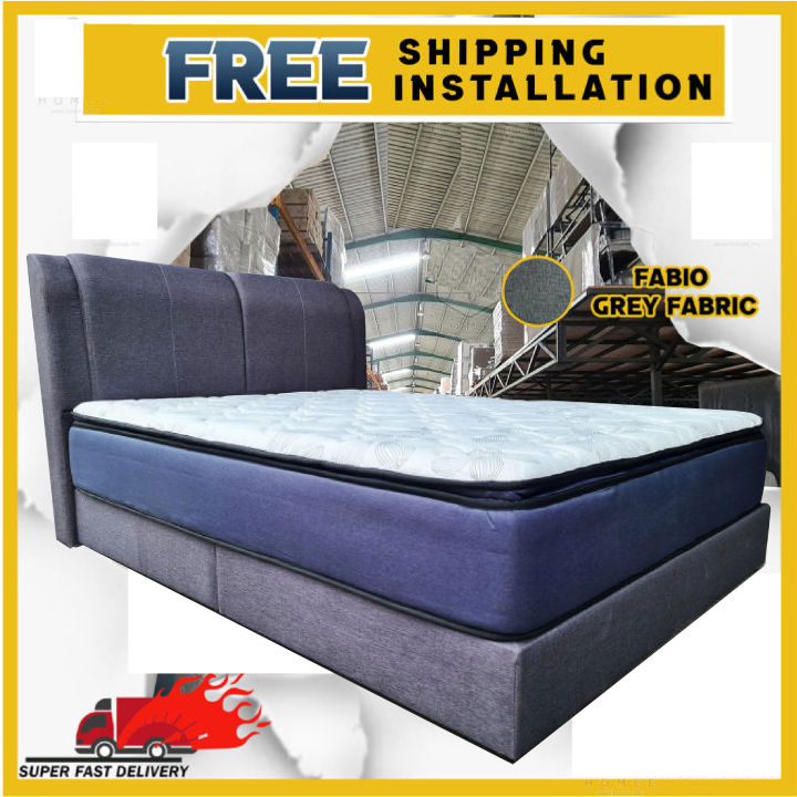 **PROMOTION** Divan + Headboard Canvas Leather Bed Frame / Katil ...